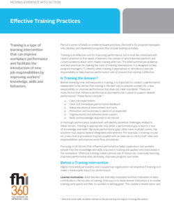 Effective Training Practices (fact sheet) - FHI 360