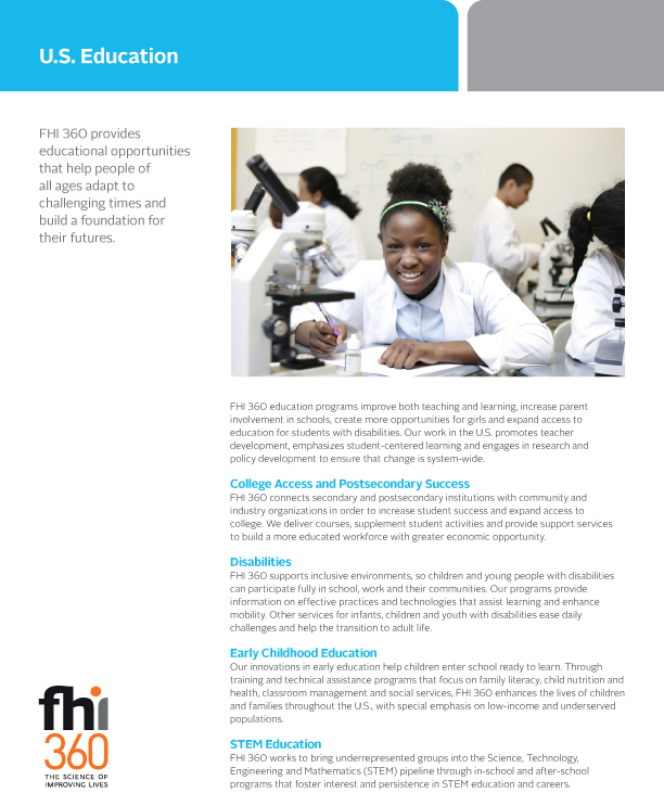 U.S. Education (fact sheet) - FHI 360
